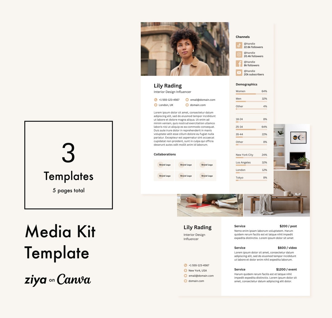 Media Kit Canva Template Instagram Media Kit Influencer Rate Sheet ...