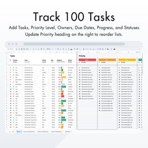 Simple Task Tracker MS Excel Google Sheets, Tracker Spreadsheet, to Do ...