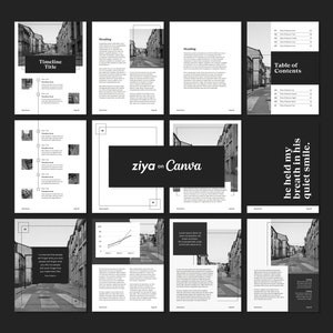 Editorial Canva Ebook Template, Black & White Coaching Guidebook ...