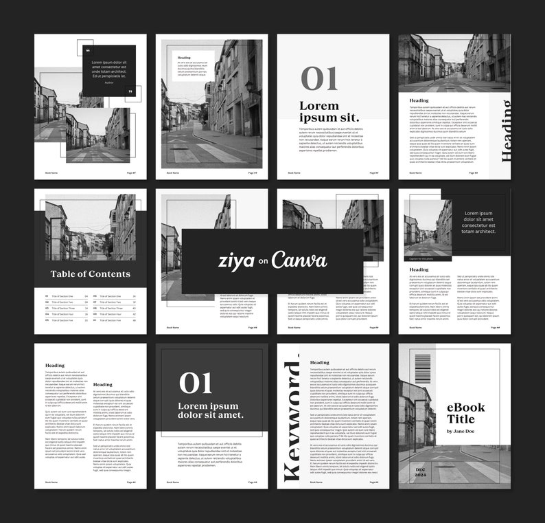 Editorial Canva Ebook Template, Black & White Coaching Guidebook ...
