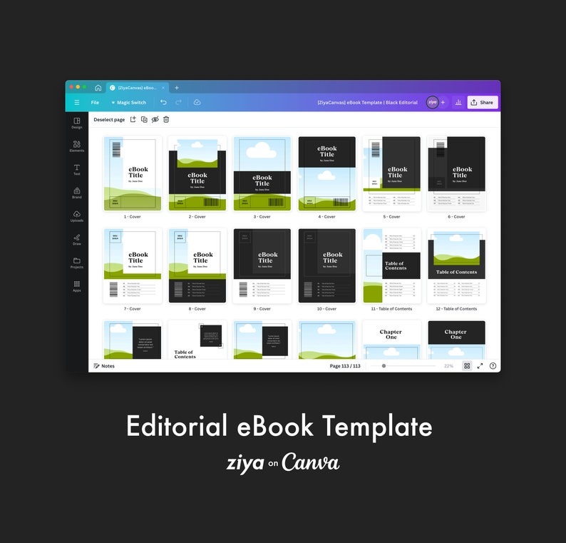 Editorial Canva Ebook Template, Black & White Coaching Guidebook ...
