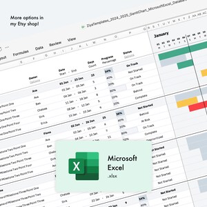 2024-2025 Gantt Chart Template | Project Management in Microsoft Excel ...