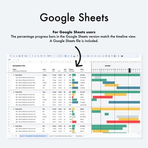 Simple Gantt Chart Google Sheets, Microsoft Excel, 7-day Week, 5-day ...