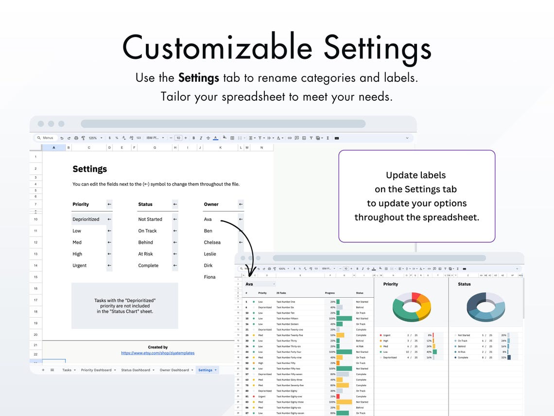 Simple Task Tracker MS Excel Google Sheets, Tracker Spreadsheet, to Do ...
