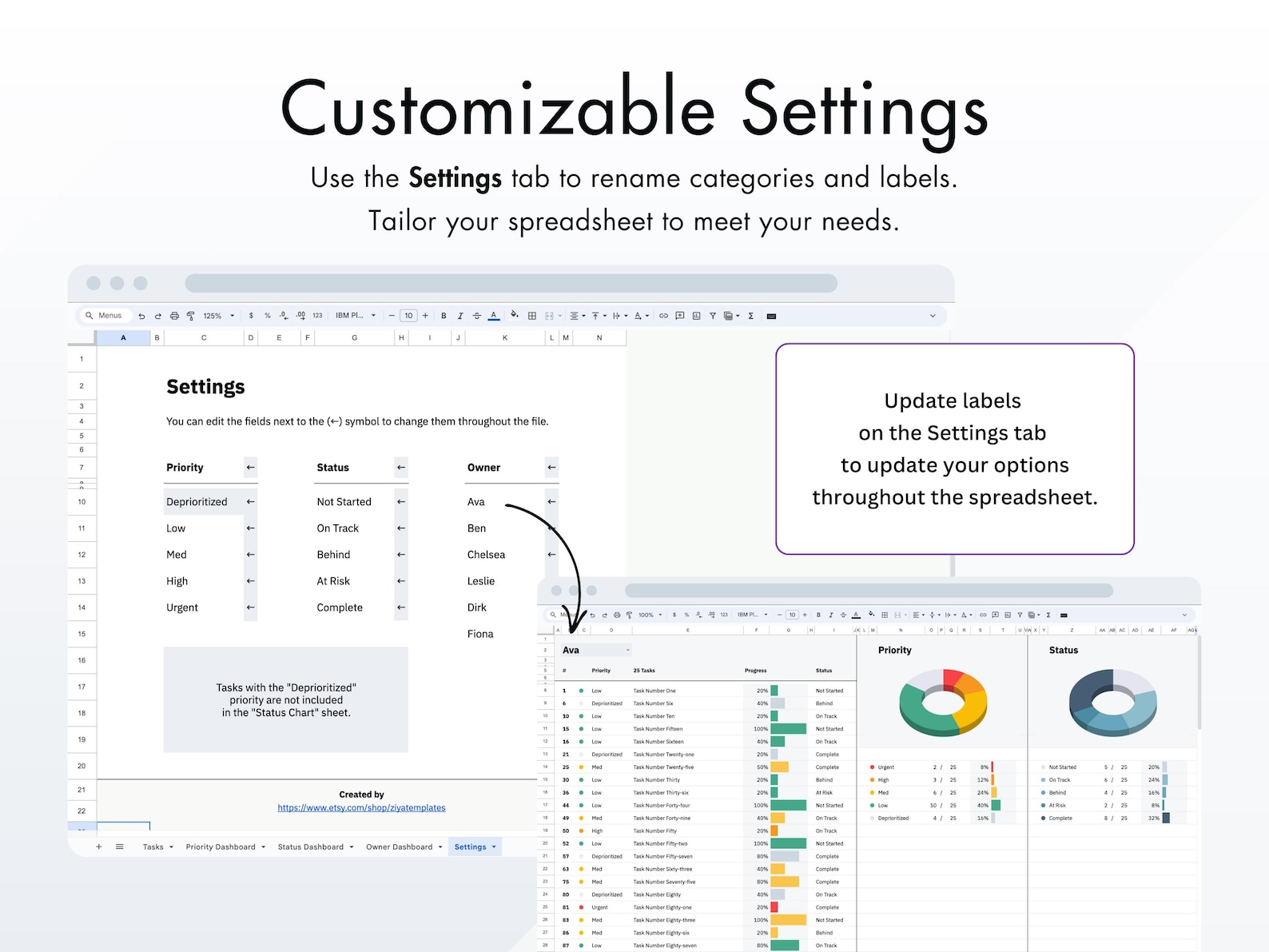 Simple Task Tracker MS Excel Google Sheets, Tracker Spreadsheet, to Do ...