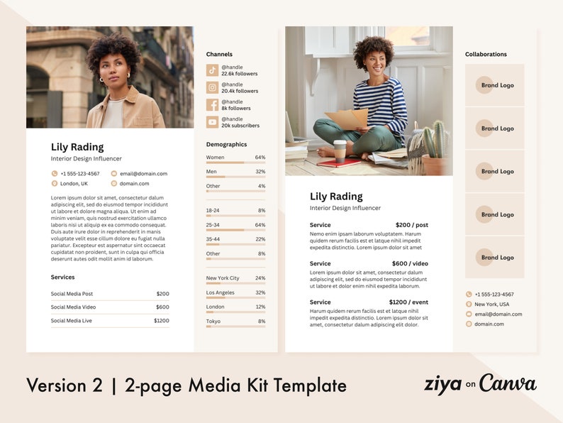 Media Kit Canva Template Instagram Media Kit Influencer Rate Sheet ...