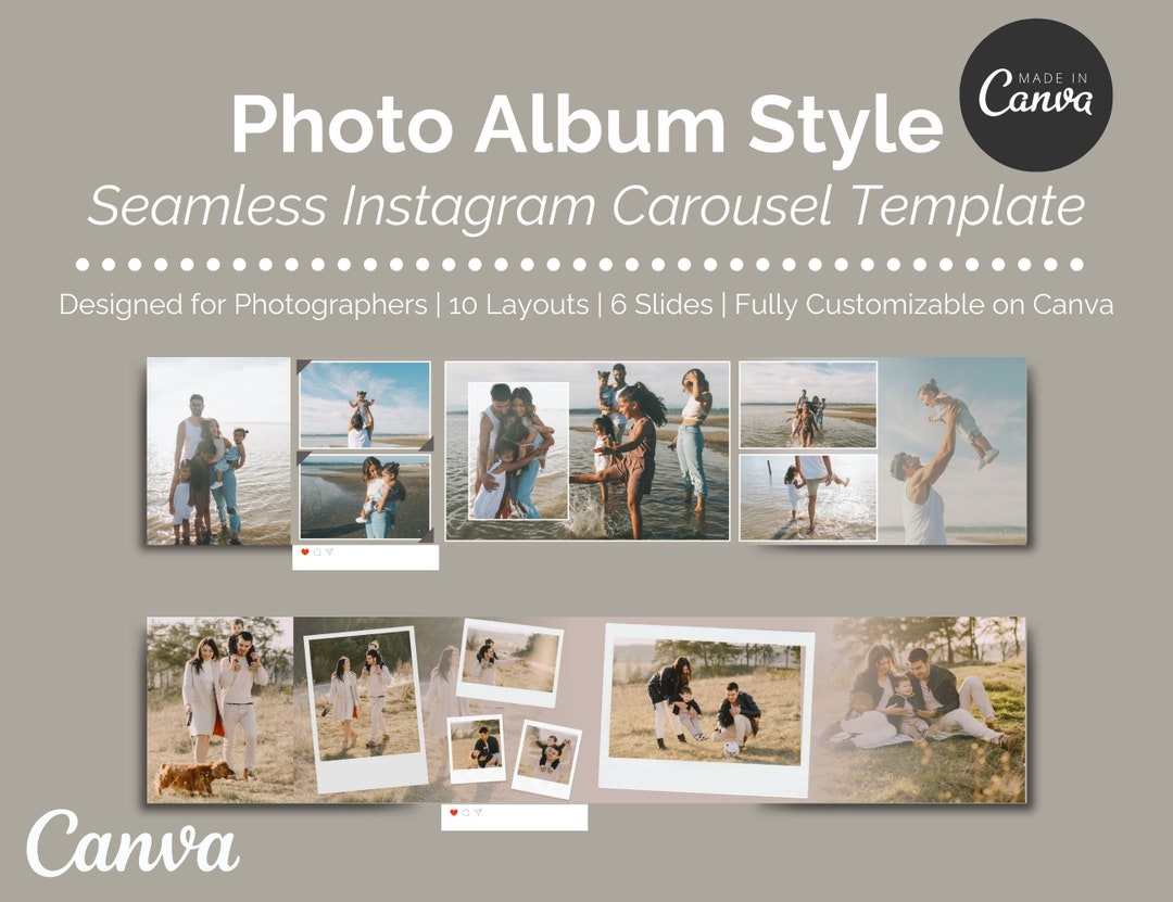 Photo Album Style | Seamless Instagram Carousel Template, CANVA ...