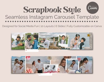 Photo Album Style | Seamless Instagram Carousel Template, CANVA Template, Instagram Seamless ...