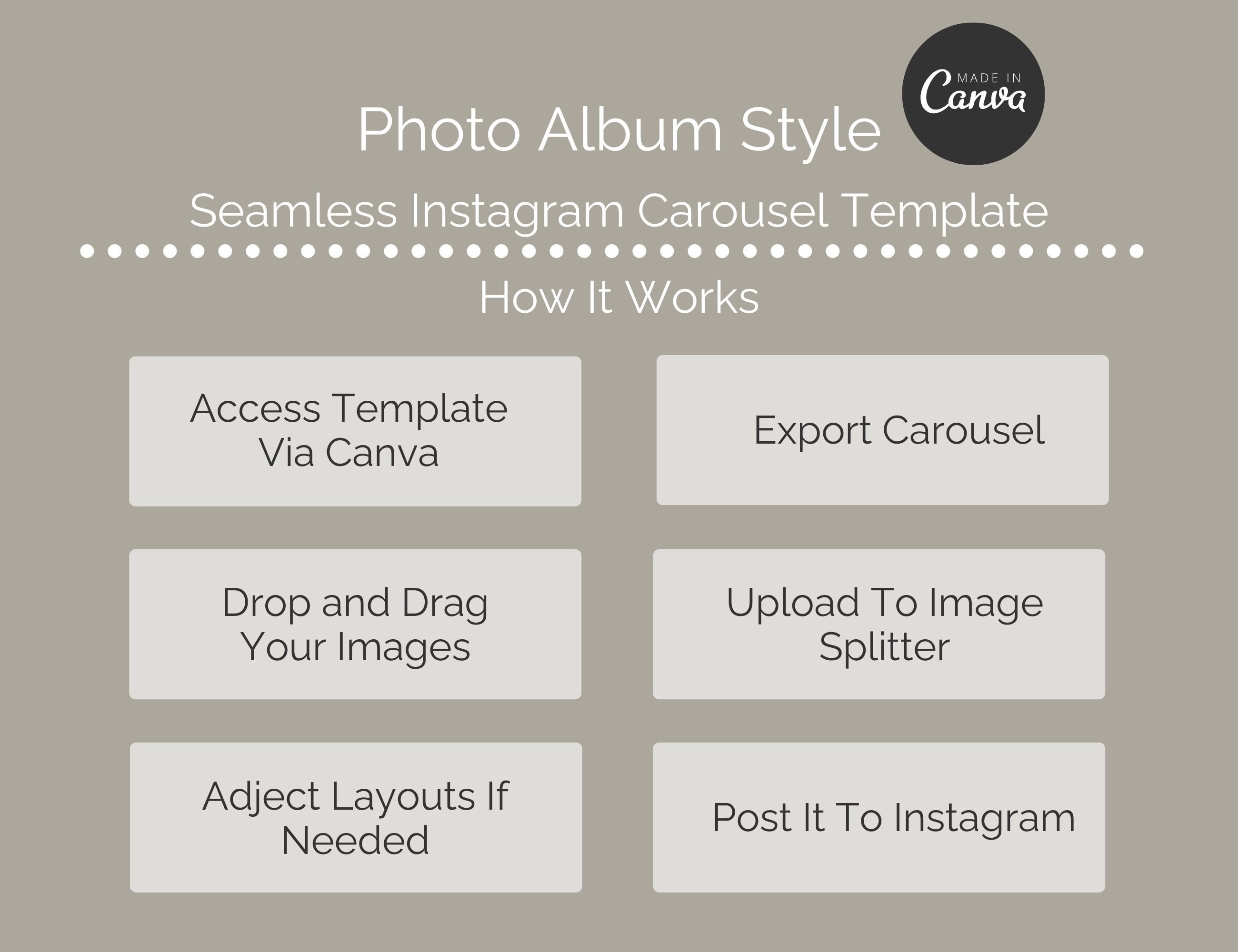 Photo Album Style | Seamless Instagram Carousel Template, CANVA ...