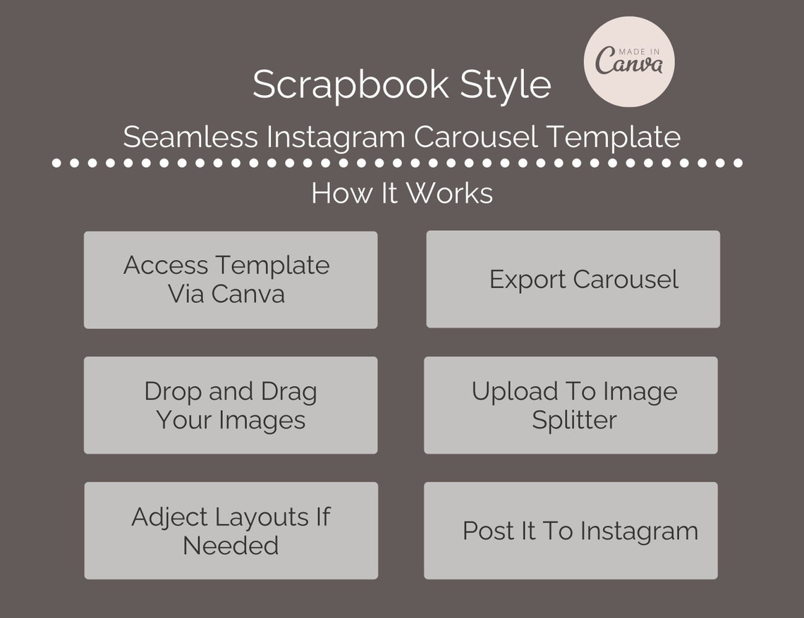 Modern Chic | Seamless Instagram Carousel Template, CANVA Template, Instagram Seamless Carousel ...