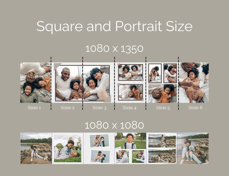 Photo Album Style | Seamless Instagram Carousel Template, CANVA ...