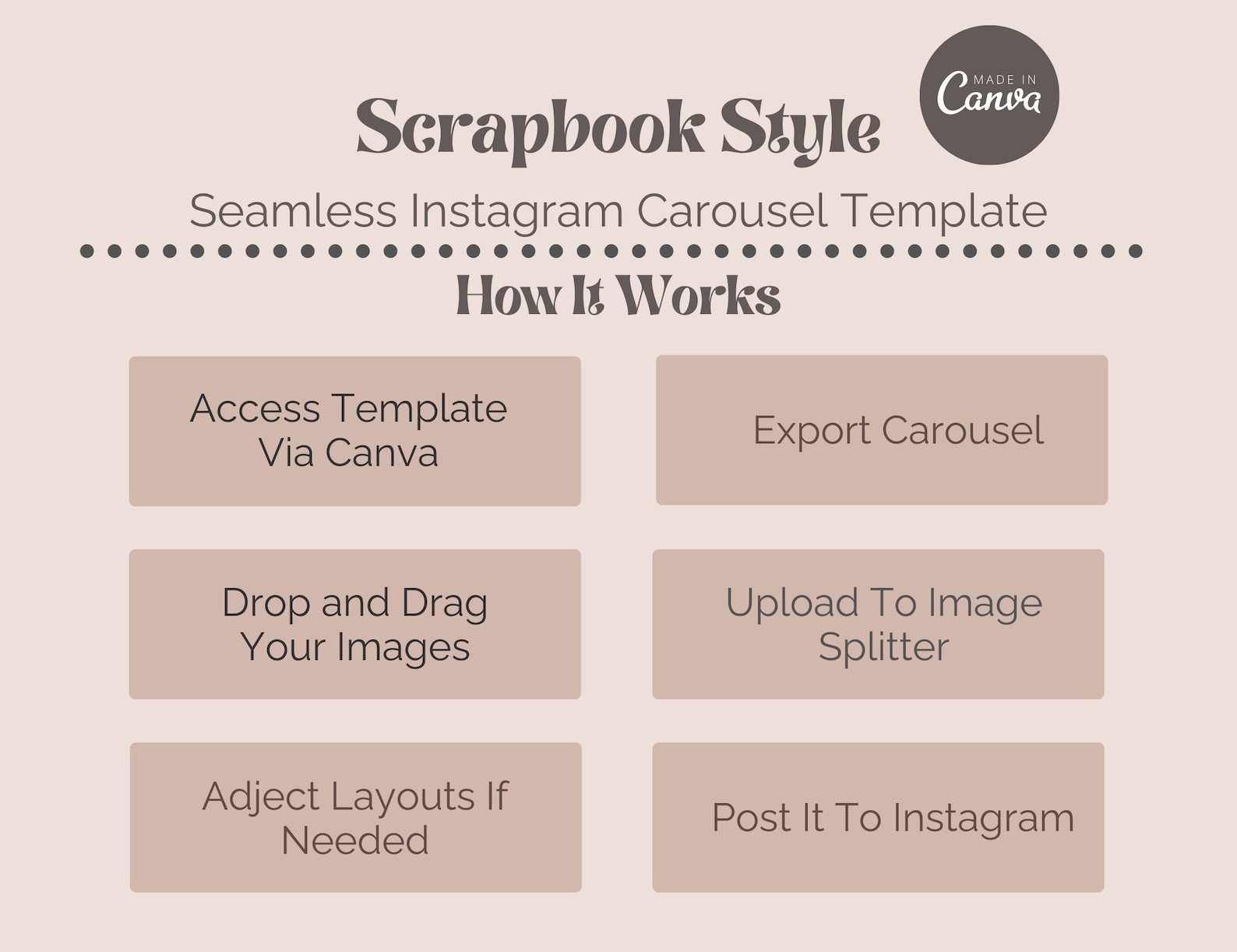 Scrapbook Style | Seamless Instagram Carousel Template, CANVA Template ...