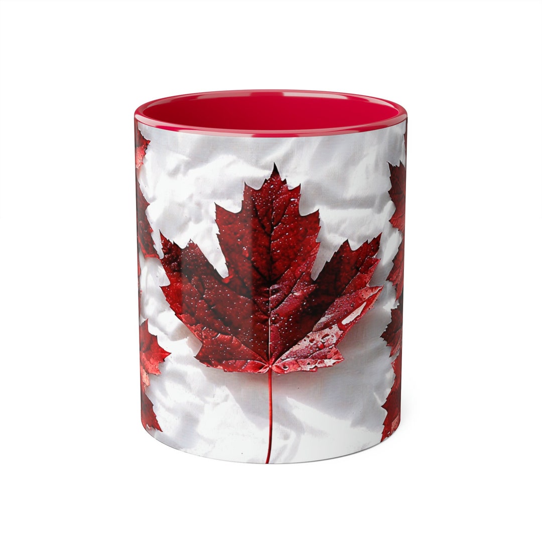 Canadian Flag Mug Vibrant Red Maple Leaf Mug Perfect Canadian Souvenir ...