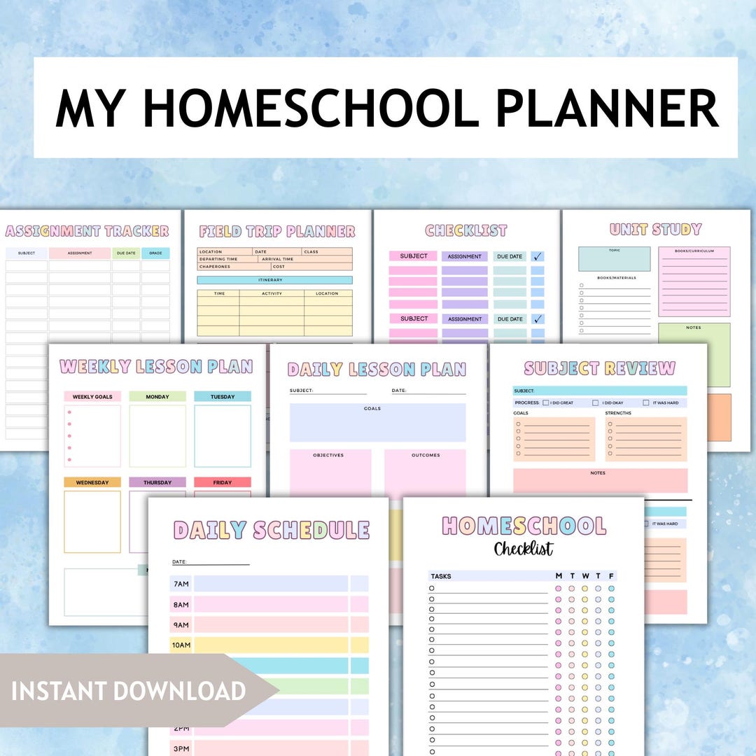 Homeschool Planner Bundle, Daily Weekly Schedules, Unit Studies ...