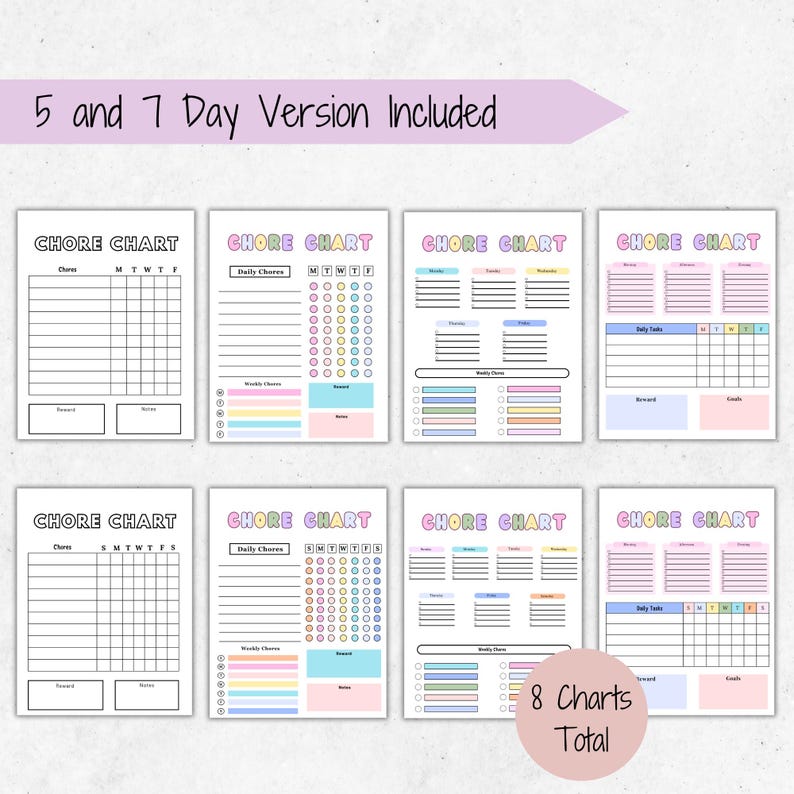 Editable Kids Chore Charts Kids Chore Chart Chore Chart Printable ...