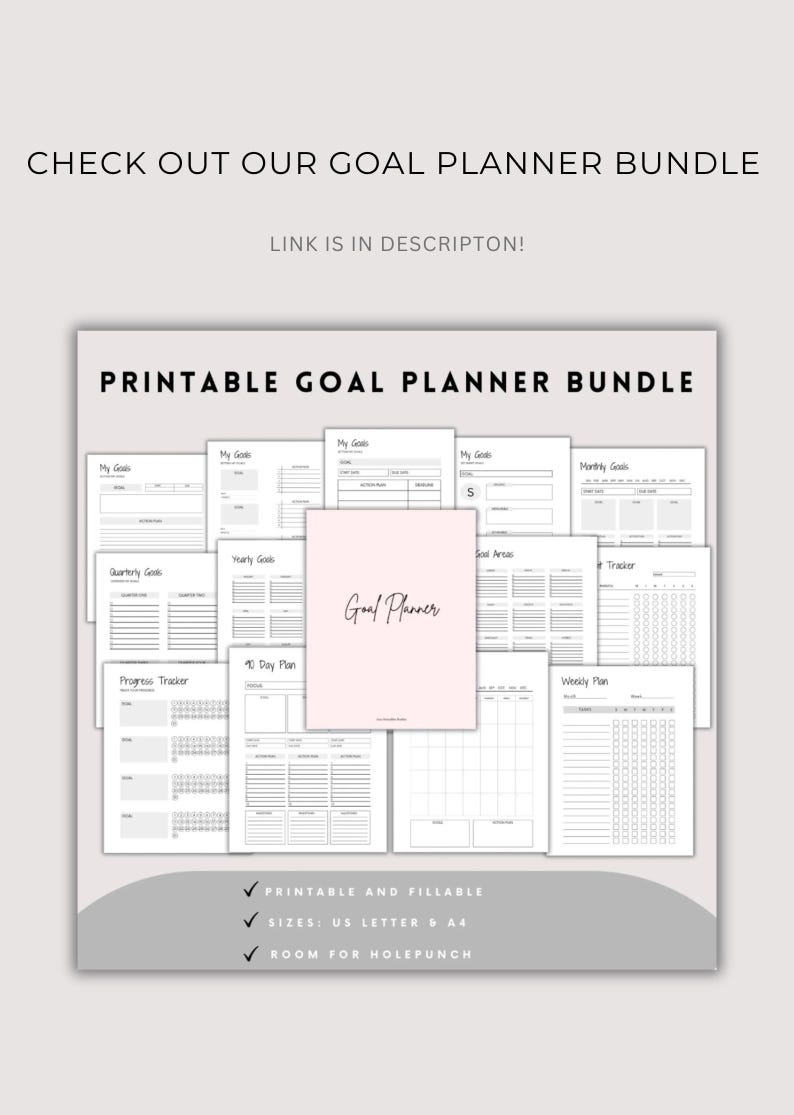Goal Planner, Digital Planner Goal, Weekly Goal Planner, Goal Setting ...