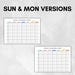 Printable Family Cleaning Chart: Weekly Chore List (digital Download ...