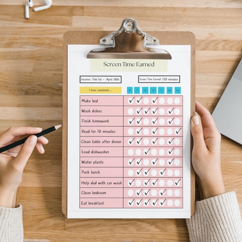 Daily Routine Chart, Chore Chart for Kids, Kids Daily Schedule, Family ...