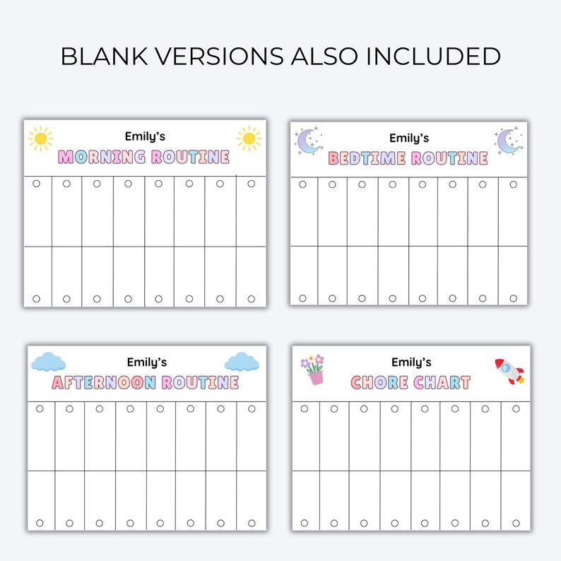Kids Daily Routine Chart, Editable Visual Schedule (PDF) - Etsy