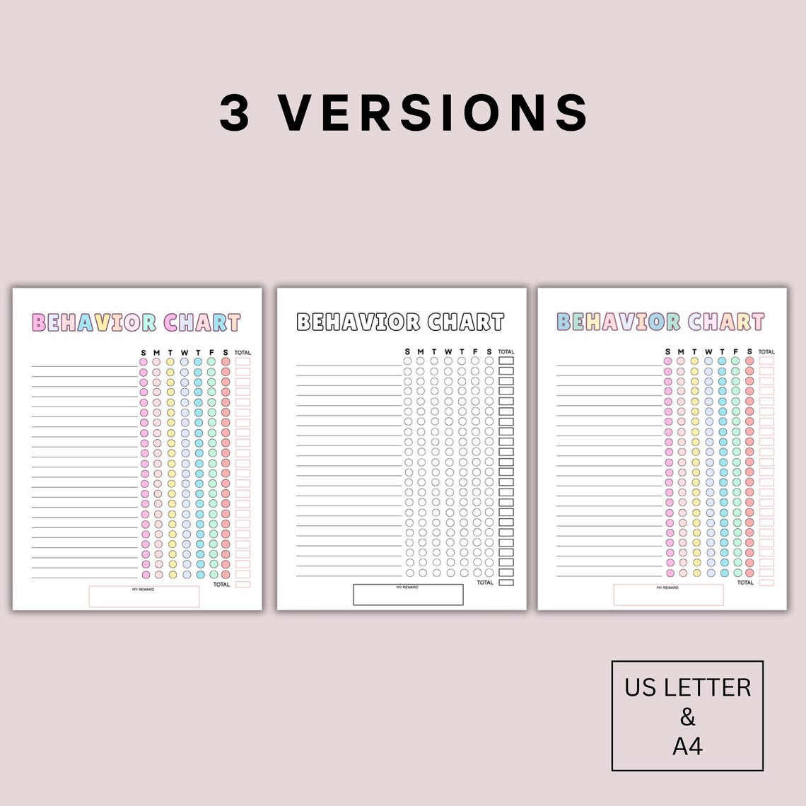 Behavior and Chore Chart Behavior Chart for Kids at Home Behavior Chart ...