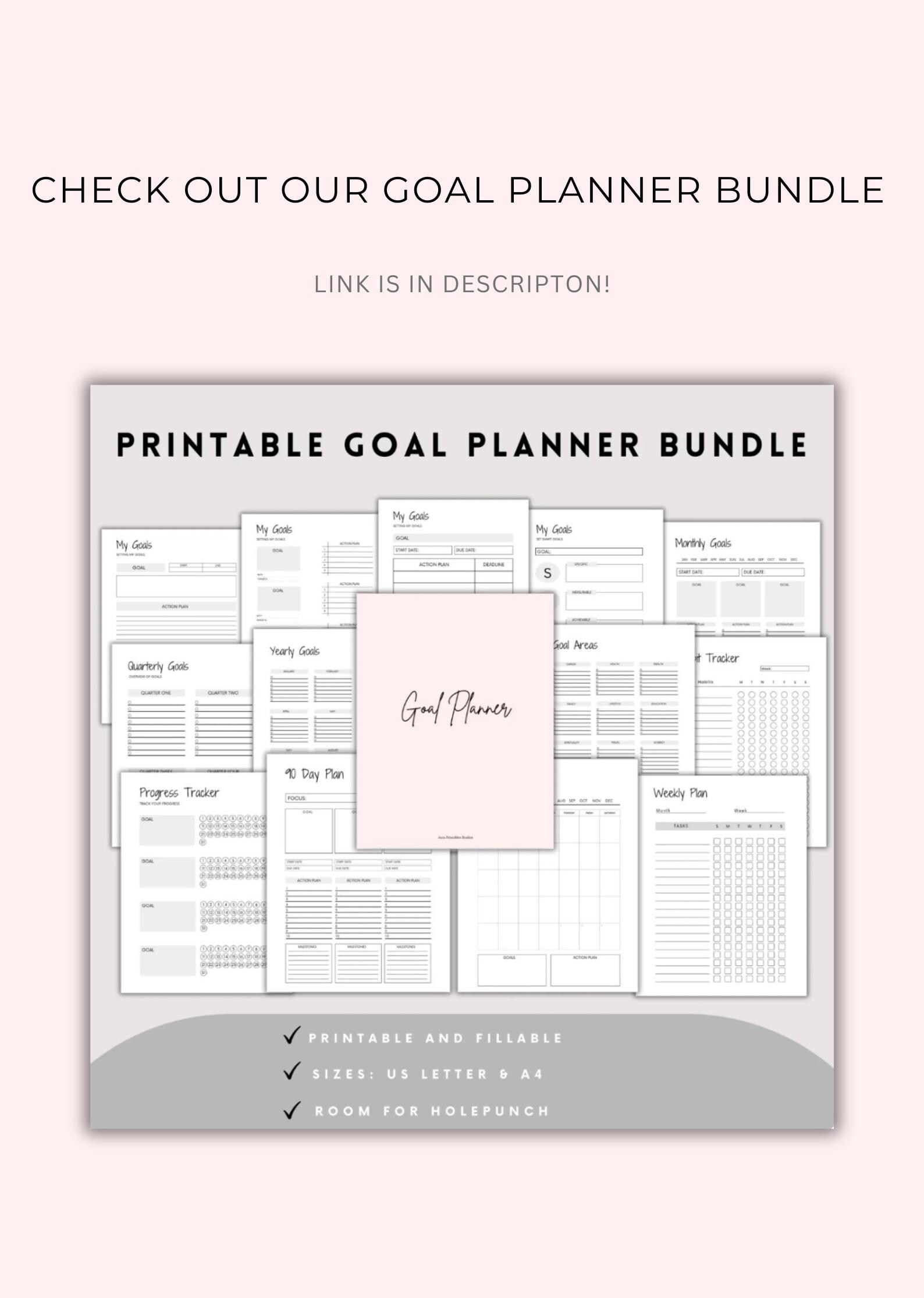 Goal Planner, Digital Planner Goal, Weekly Goal Planner, Goal Setting ...