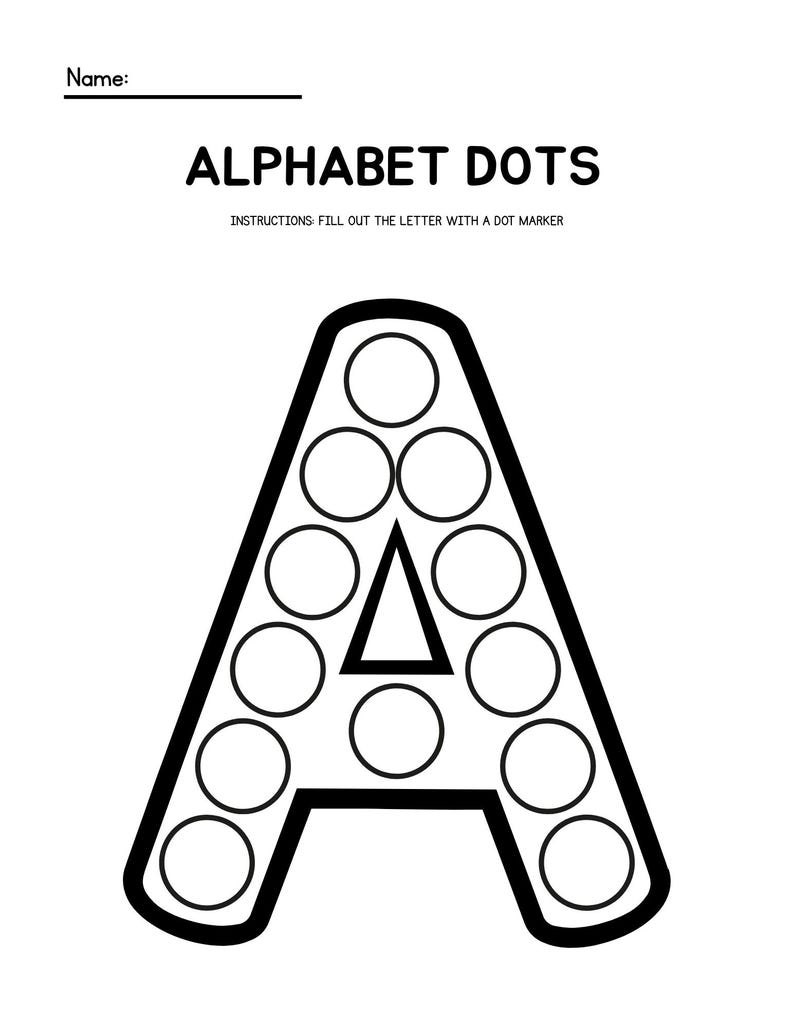 Alphabet Learning Printable, Preschool Activity Pages (PDF) - Etsy