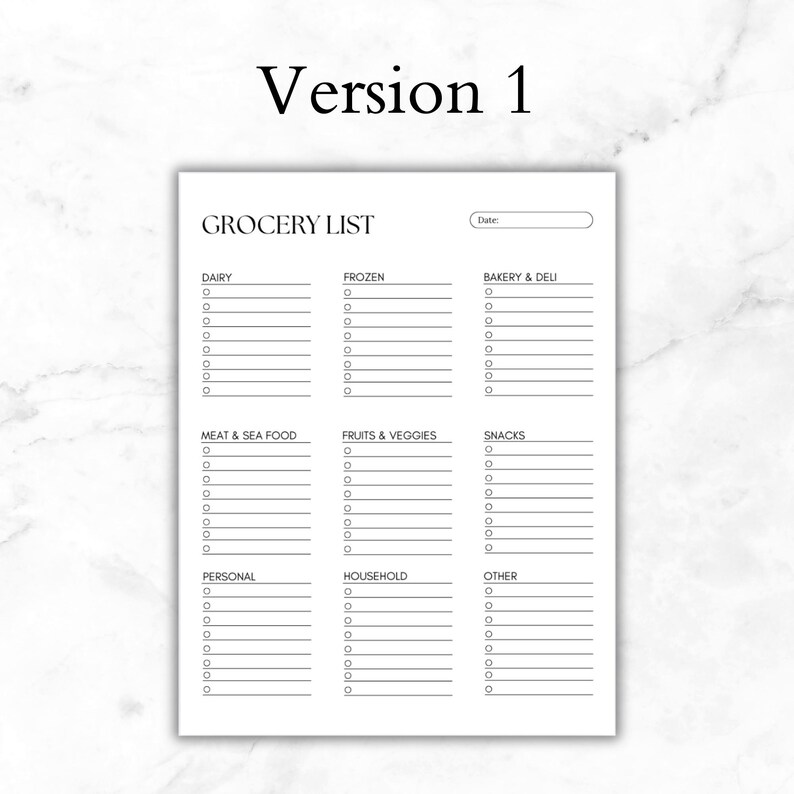 Grocery List Printable, Shopping List, Grocery List, Food List, Food ...