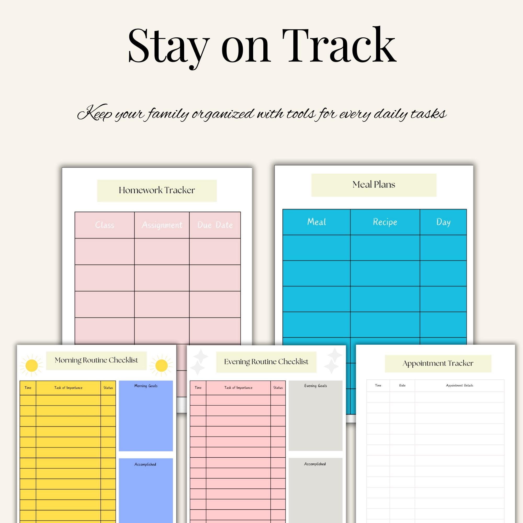 Daily Routine Chart, Chore Chart for Kids, Kids Daily Schedule, Family ...