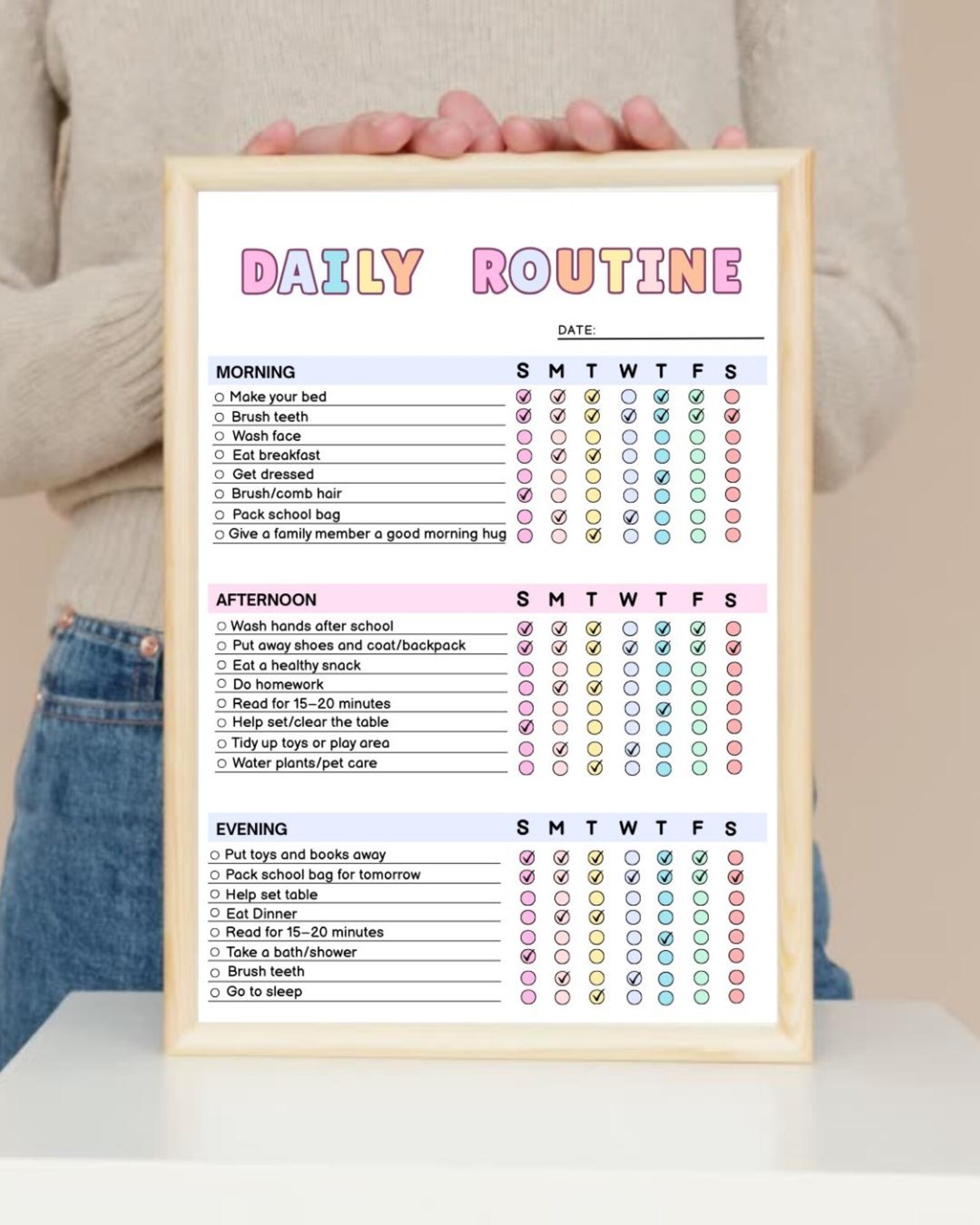 Kids Daily Checklist, Kids Daily School Checklist, Printable ...