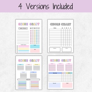 Editable Kids Chore Charts Kids Chore Chart Chore Chart Printable ...