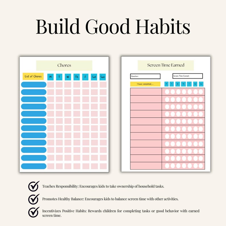 Daily Routine Chart, Chore Chart for Kids, Kids Daily Schedule, Family ...