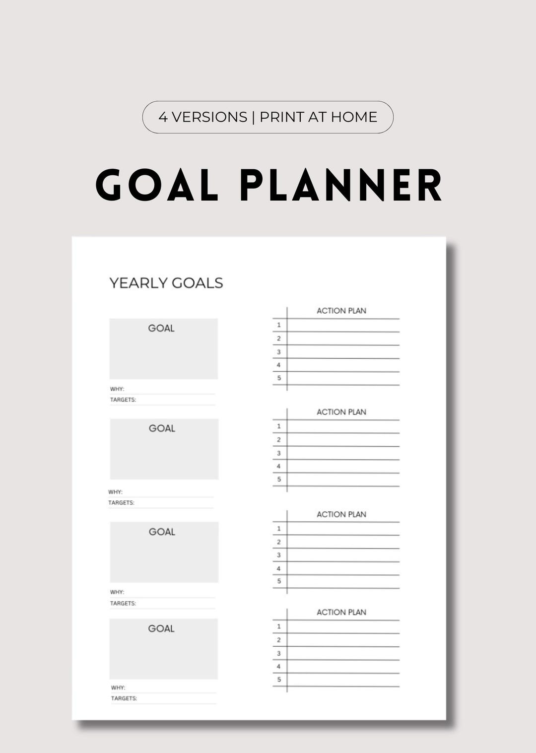 Goal Planner, Digital Planner Goal, Weekly Goal Planner, Goal Setting ...