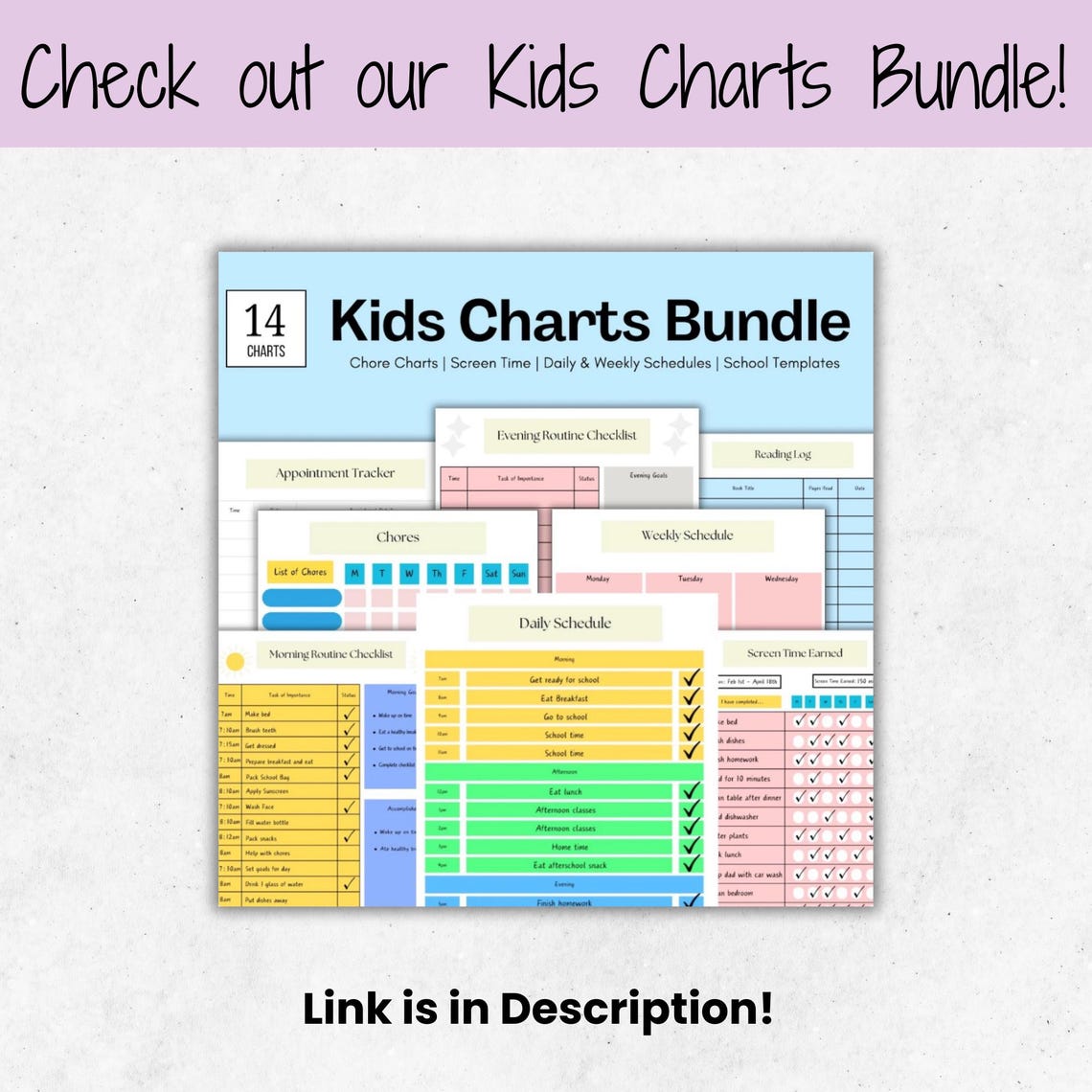 Chore Charts, Editable Chore Chart, Kids Daily Weekly Responsibility ...