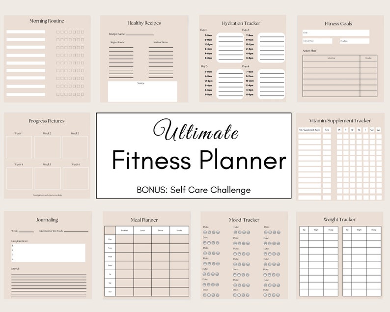 Wellness Journal, Goodnotes Planner, Self Care, Weight Loss Journal ...