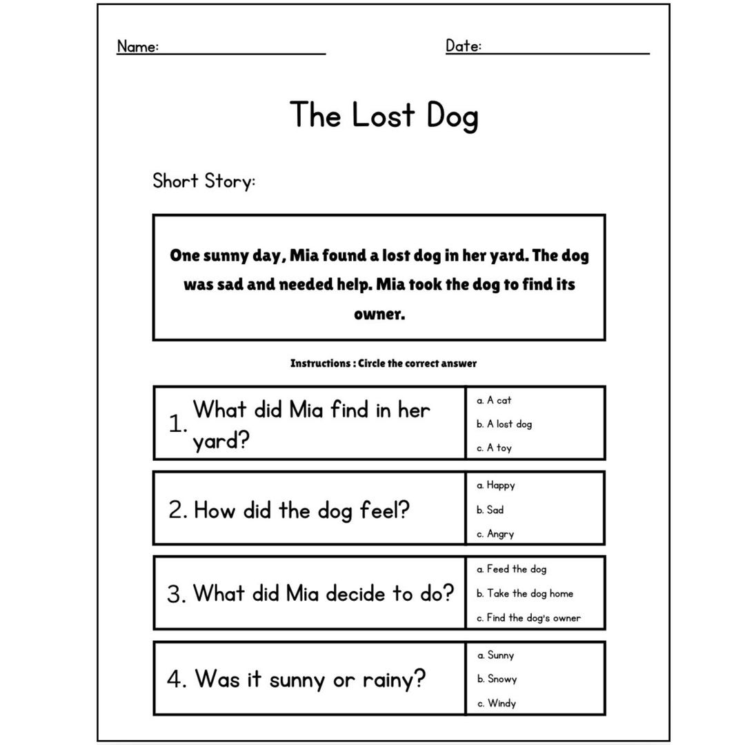 Reading Comprehension Worksheets, Writing Worksheets, Literacy ...