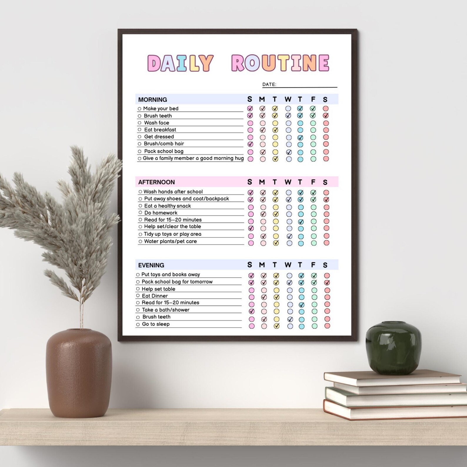 Kids Daily Checklist, Kids Daily School Checklist, Printable ...