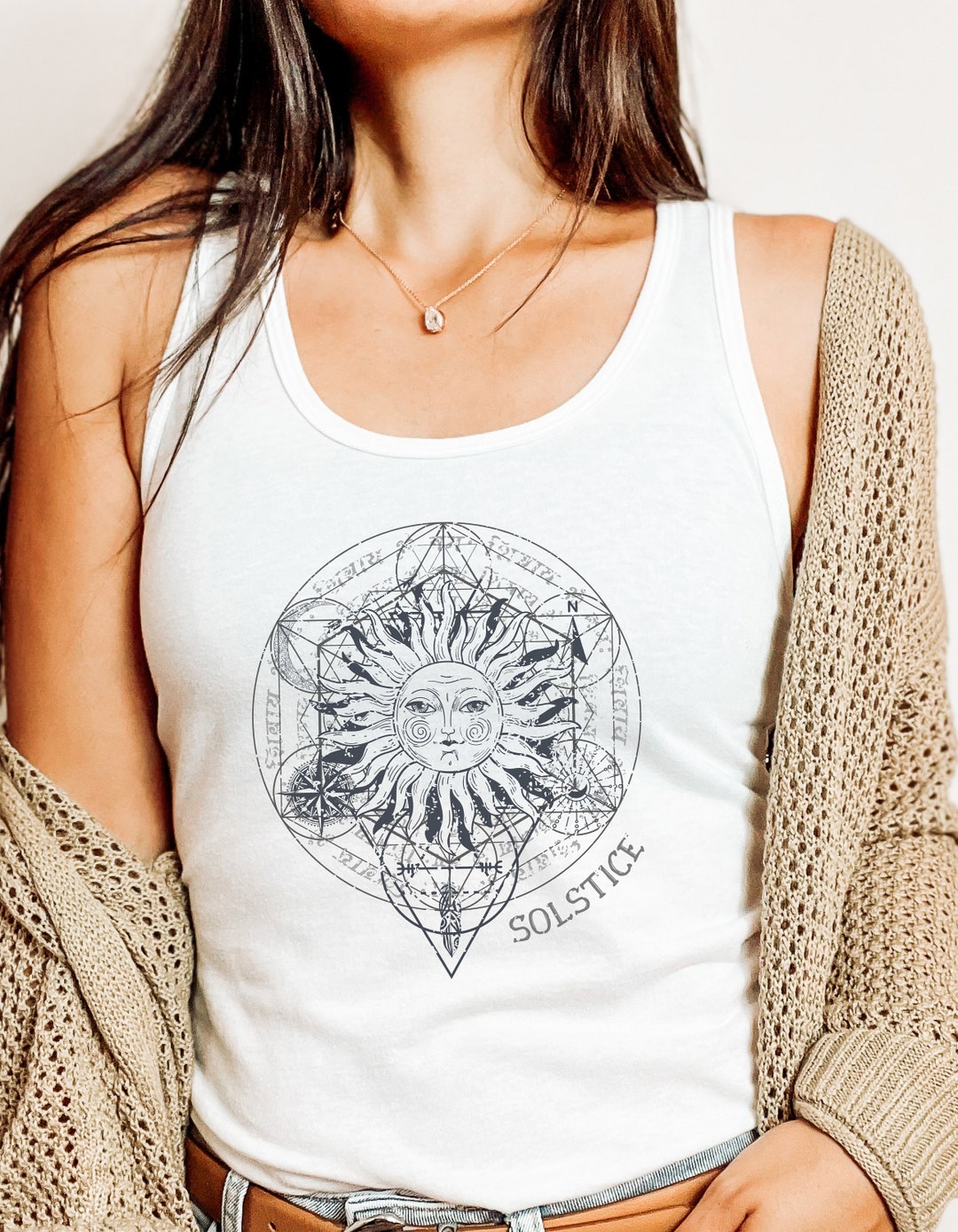 Celebrate Summer Solstice Women's Tank, Vintage Distressed Sun, Sacred ...