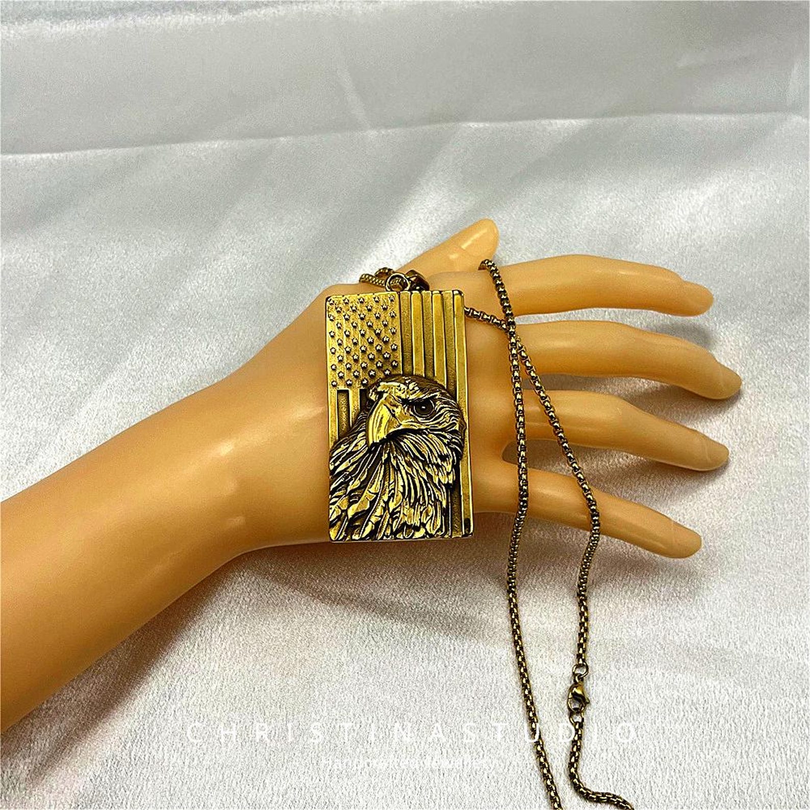 Star-spangled Banner Eagle Titanium Steel Necklace Stainless Steel ...