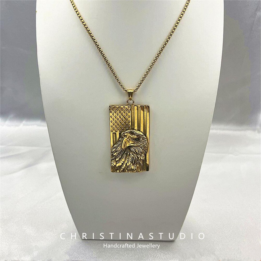 Star-spangled Banner Eagle Titanium Steel Necklace - Stainless Steel ...