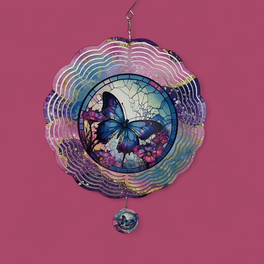 Beautiful Butterfly Wind Spinner - Etsy
