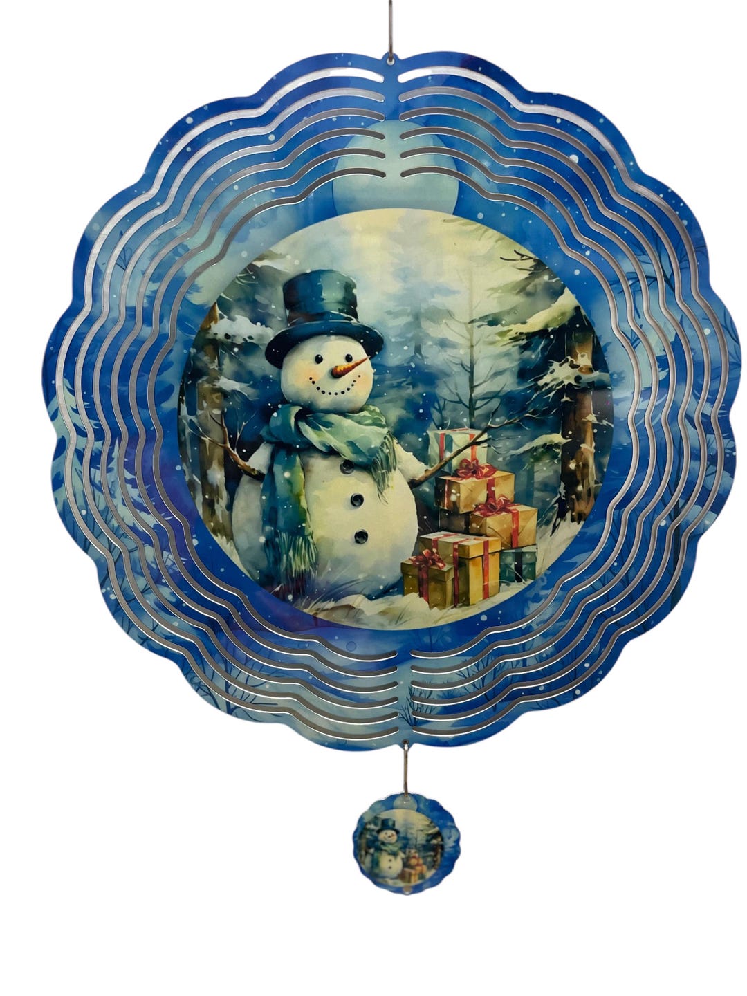 Blue Snowman Wind Spinner - Etsy