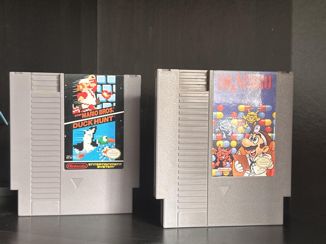 2 NES Games Super Mario Bros/duck Hunt & Dr.mario - Etsy
