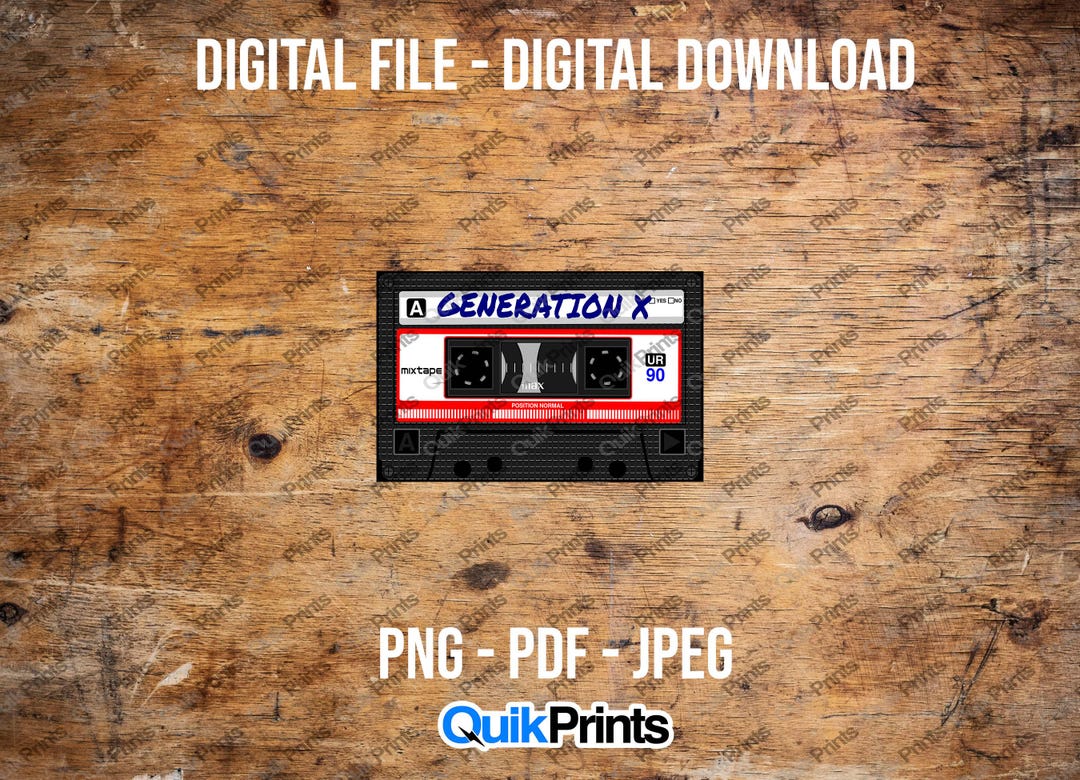 Gen X - Mixtape Cassette Tape - Digital Download - PNG, SVG and PDF ...