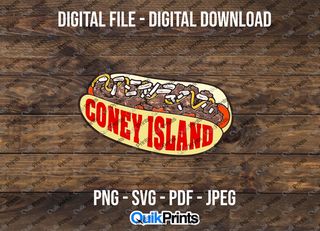 Coney Island - Digital Download - Digital File - Svg, PNG, PDF and JPEG ...