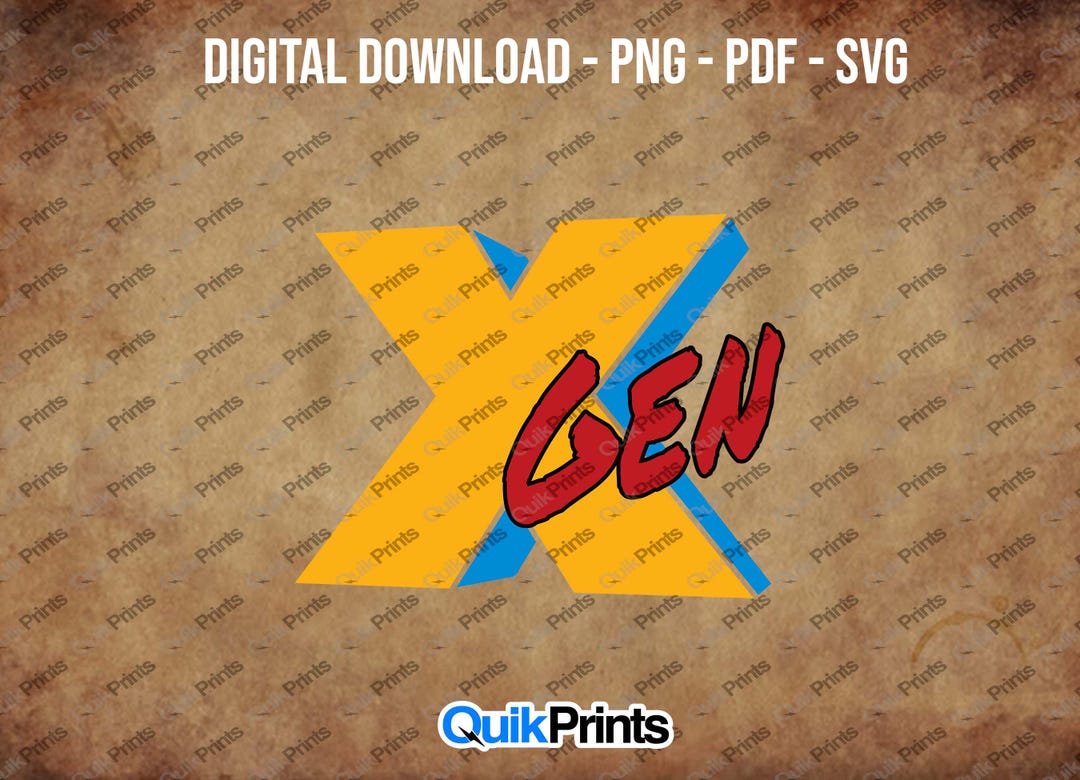 Gen X - Digital Download - PNG, SVG and PDF File - Etsy