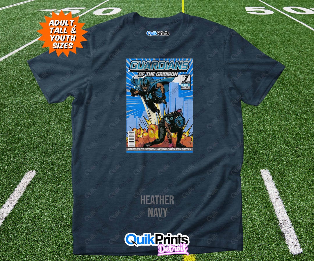Guardians of the Gridiron Comic Book Shirt - Super Celly - Detroit ...