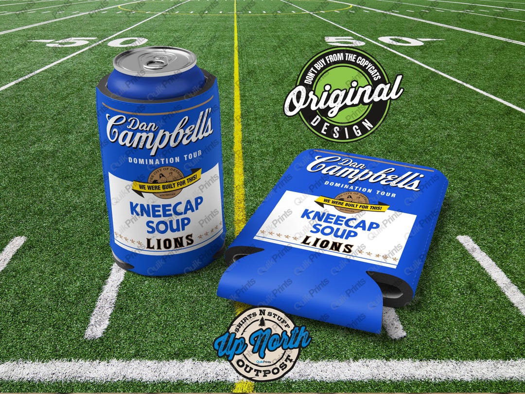 Kneecap Soup Can Cooler - Detroit Football - Double Sided Print - Dan ...