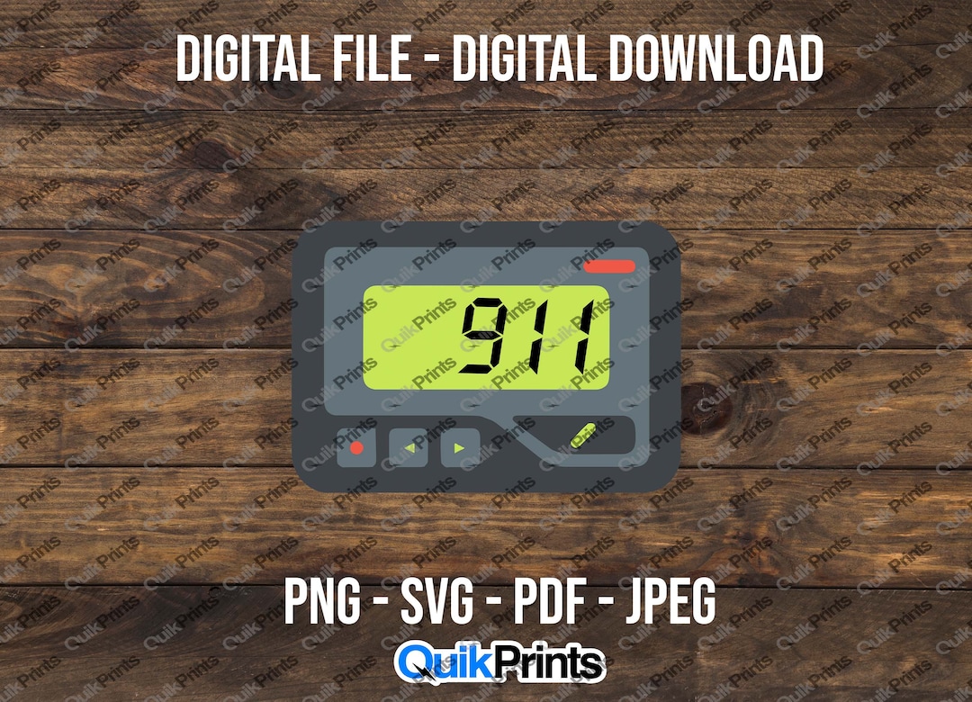 Pager Code 911 - Digital Download - PNG, Jpeg and PDF File - Etsy