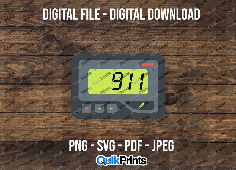 Pager Code 911 Digital Download PNG, Jpeg and PDF File - Etsy