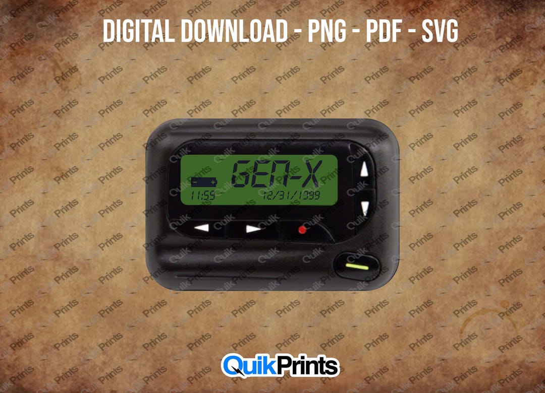 Gen X Pager - Y2K - Digital Download - PNG, SVG and PDF File - Etsy